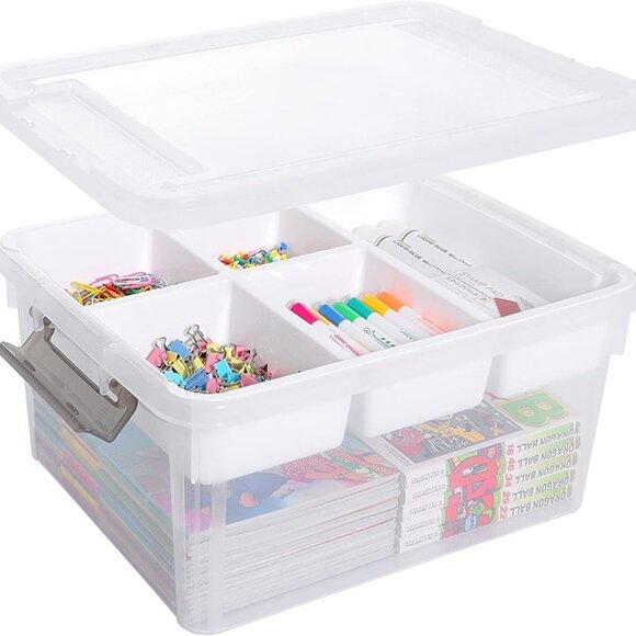 Storage & Organization | New Plastic Storage Box With Removable Tray ...